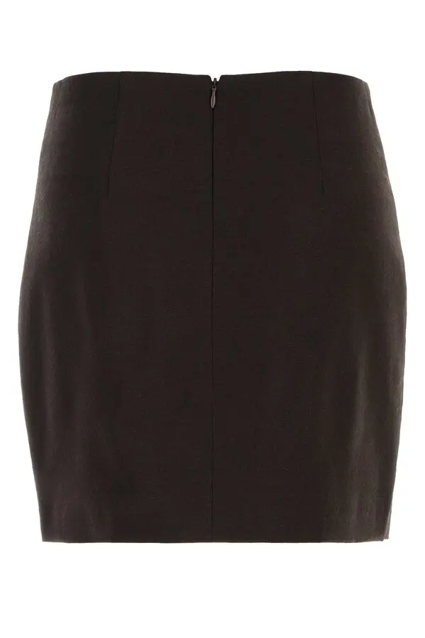 LE SULLY STUDIO Stretch Flannel Mini Skirt