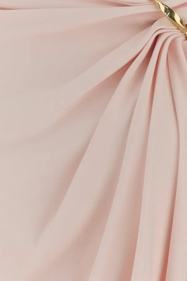 Sportmax Stretch Viscose Drape Top With Metal Detail - Pink