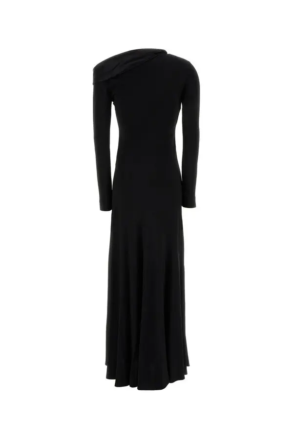 Alberta Ferretti Crepe Maxi Dress With Slit