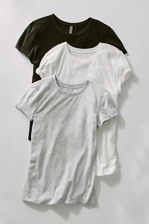 Free People Kit Tee With Crewneck And Short Sleeves - White