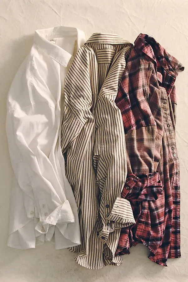 Free People Lexi Striped Shirt - Tea Combo
