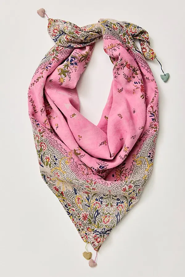 MAGNOLIA PEARL Agathe French Floral Scarf - Pink