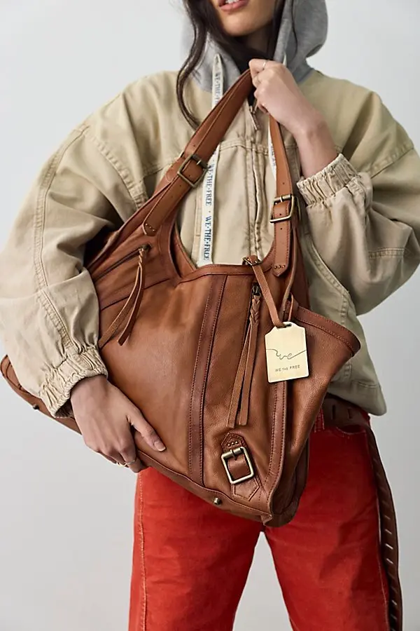 Free People We The Free Emery Winged Tote Bag - Saddle