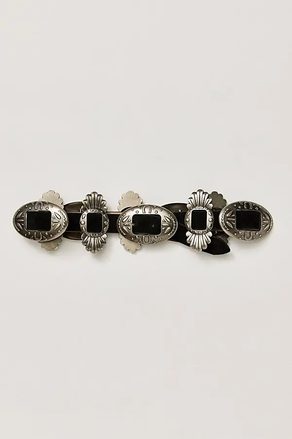 UNDERSTATED LEATHER Concho Buckle Belt - Black
