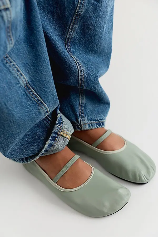 ALOHAS Naira Mary Jane Ballet Flats - Green