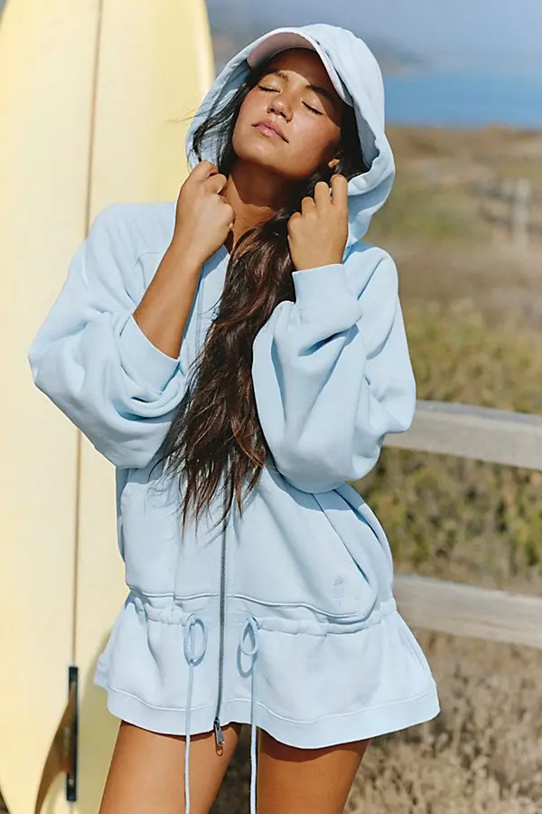 Free People In A Cinch Zip-up Hoodie - Lunar Bloom