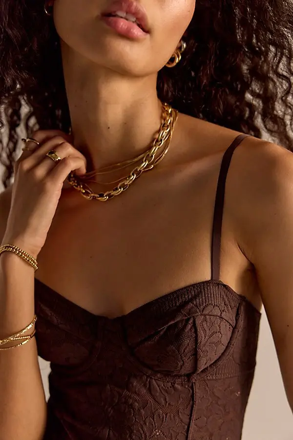 Free People Intimately Lace Bodysuit With Underwire Cups - Hot Fudge