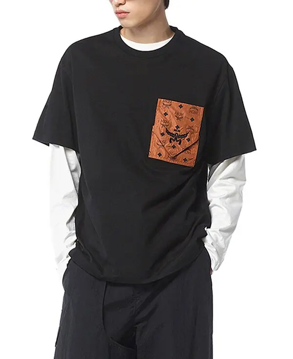 Mcm Monogram Patch Pocket T-shirt In Organic Cotton