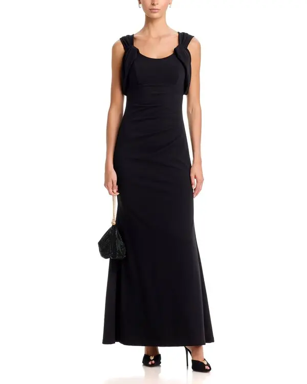 Eliza J Draped Shoulder Mermaid Gown