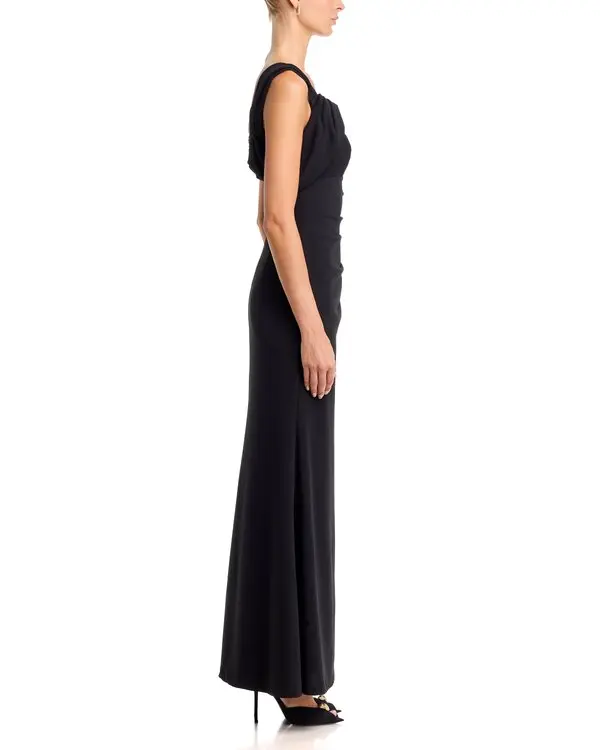 Eliza J Draped Shoulder Mermaid Gown