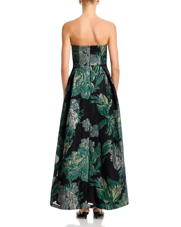 Eliza J Strapless Jacquard Gown