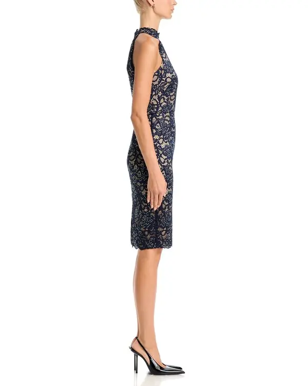 Eliza J Lace Halter Mock Neck Sheath Dress