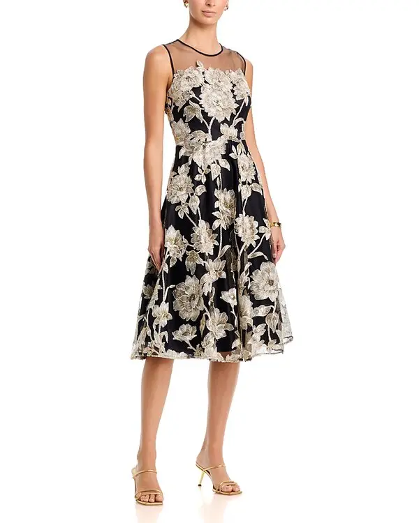 Eliza J Lace Sleeveless Midi Dress