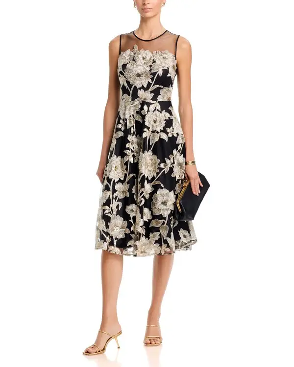 Eliza J Lace Sleeveless Midi Dress
