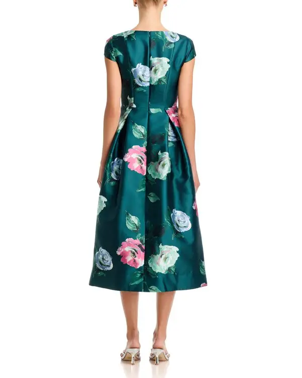 Eliza J Square Neck Cap Sleeve Midi Dress