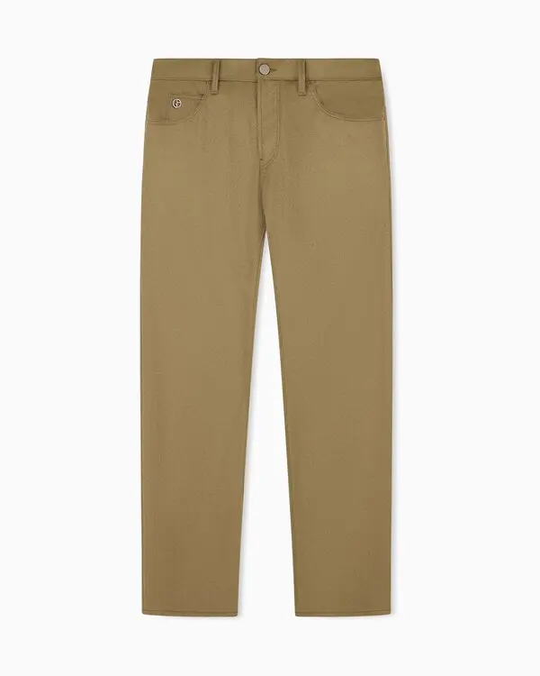 Giorgio Armani Regular Fit Five-pocket Pants In Cashmere Flannel