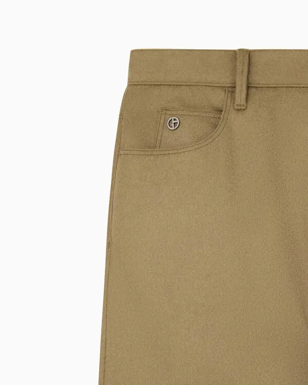 Giorgio Armani Regular Fit Five-pocket Pants In Cashmere Flannel