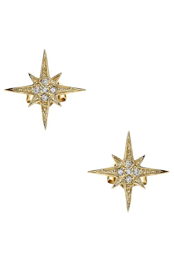 SYDNEY EVAN Small Starburst Stud Earrings In Metallic