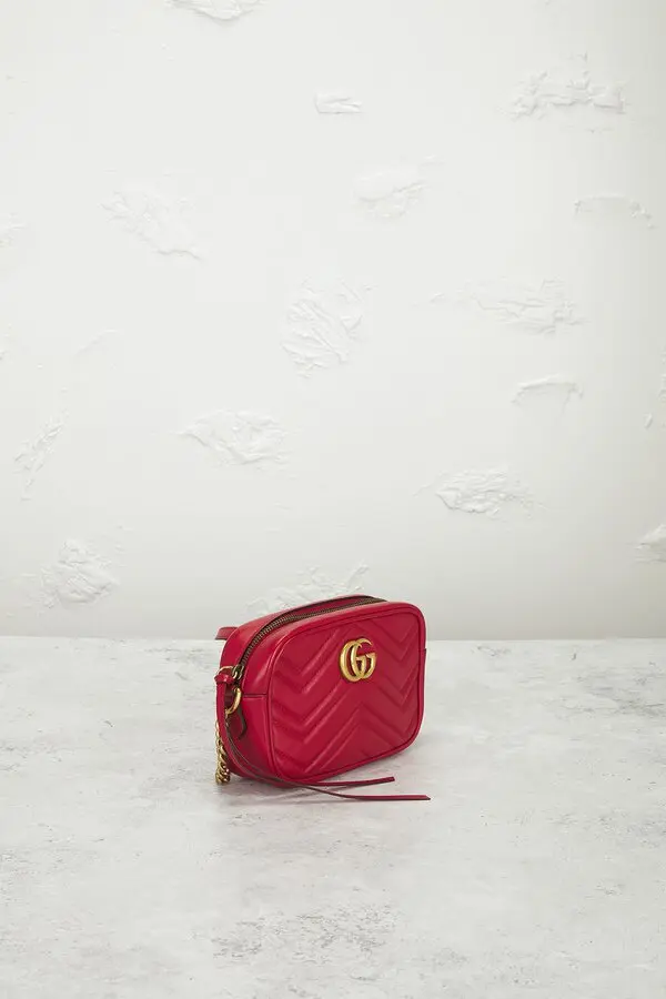 Gucci Gg Marmont Shoulder Bag In Red