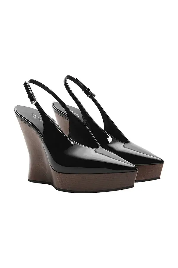 Alaïa Clog Wedge Slingback Pumps
