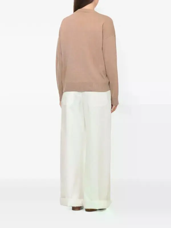 Peserico Embellished Diamond-knit Sweater - Brown