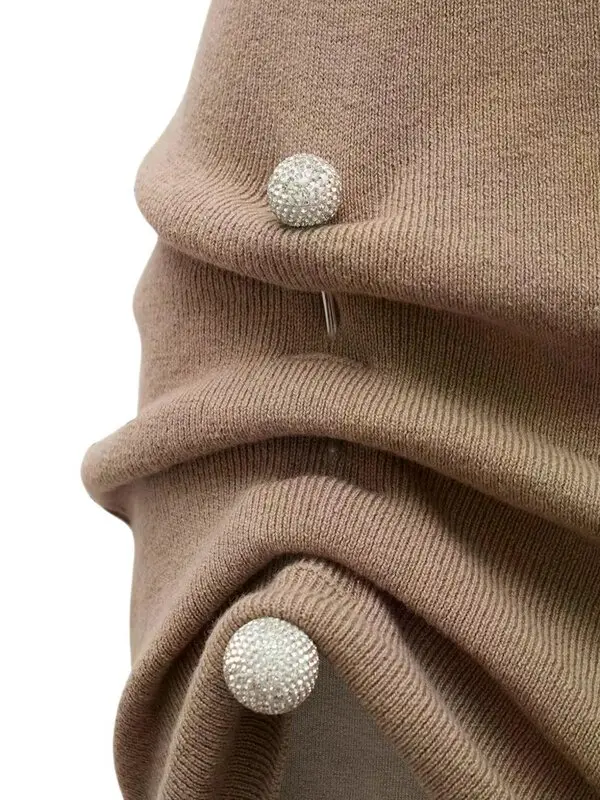 Giuseppe Di Morabito Crystal-embellished Gathered Mini Skirt - Neutrals