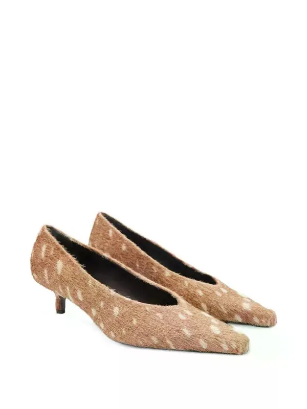 Loulou De Saison Deer-print Pony-effect Pumps - Brown