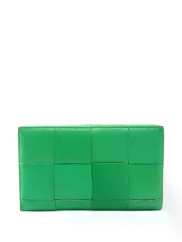 Bottega Veneta 2000s Maxi Intrecciato Wallet - Green