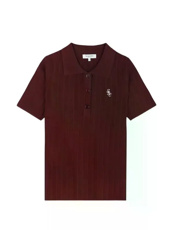 SPORTY & RICH Src Ribbed-knit Polo Shirt - Red