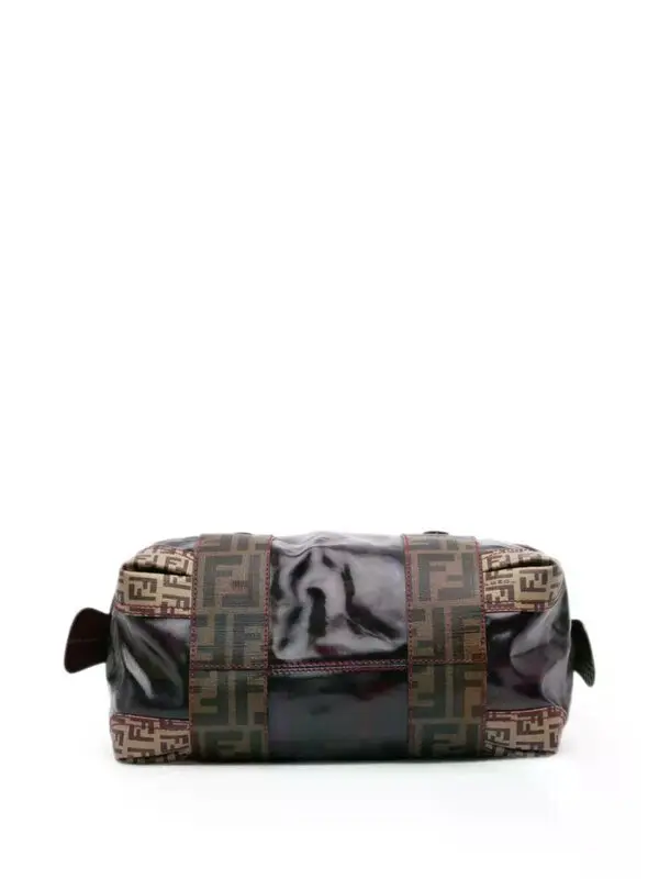 Fendi Zucca Trimmed Coated Canvas Boston Bag