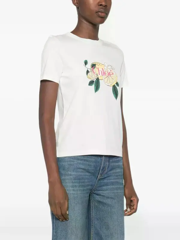 Chloé Cotton Jersey T-shirt With Lemon Print
