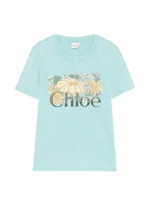 Chloé Cotton Jersey T-shirt With Floral Logo