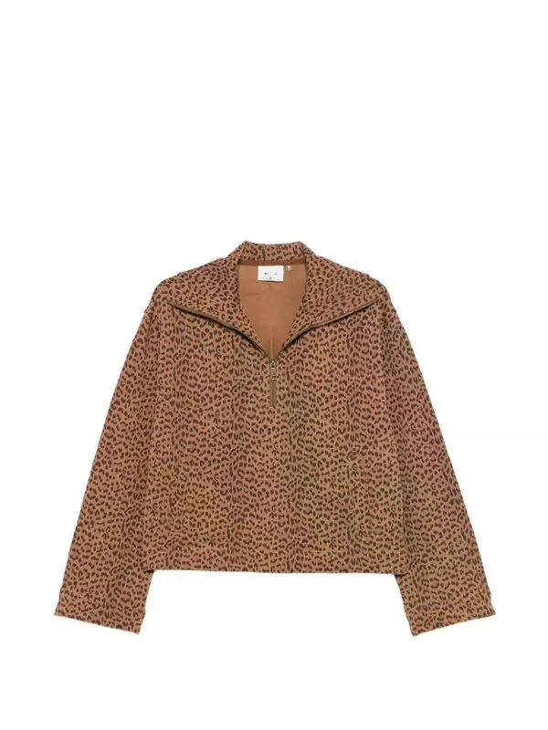 The Upside Leopard-print Quarter-zip Jacket