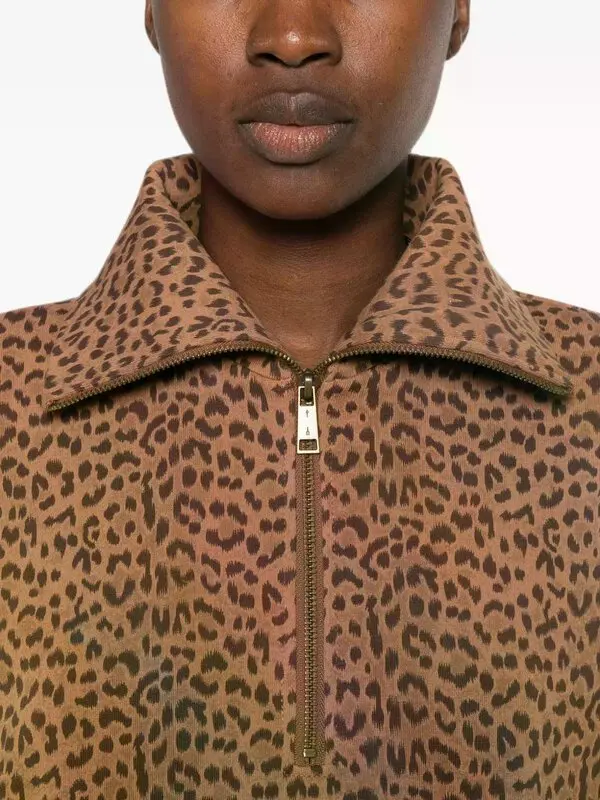 The Upside Leopard-print Quarter-zip Jacket