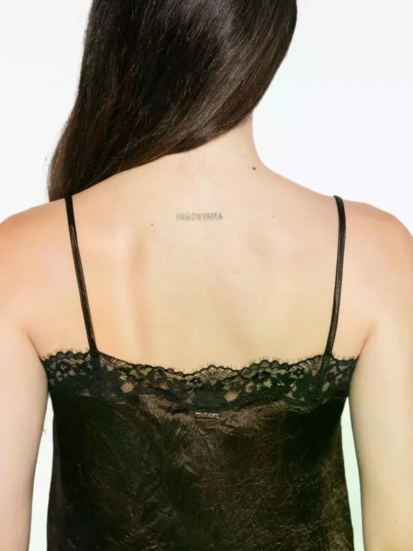TWINSET Sweetheart Neck Lace Trim Camisole