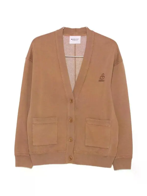 MARANT ETOILE Logo Embroidered Patch-pocket Cardigan - Brown