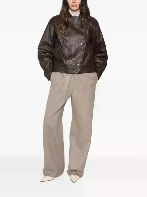 TWINSET Textured Press-stud Jacket - Brown