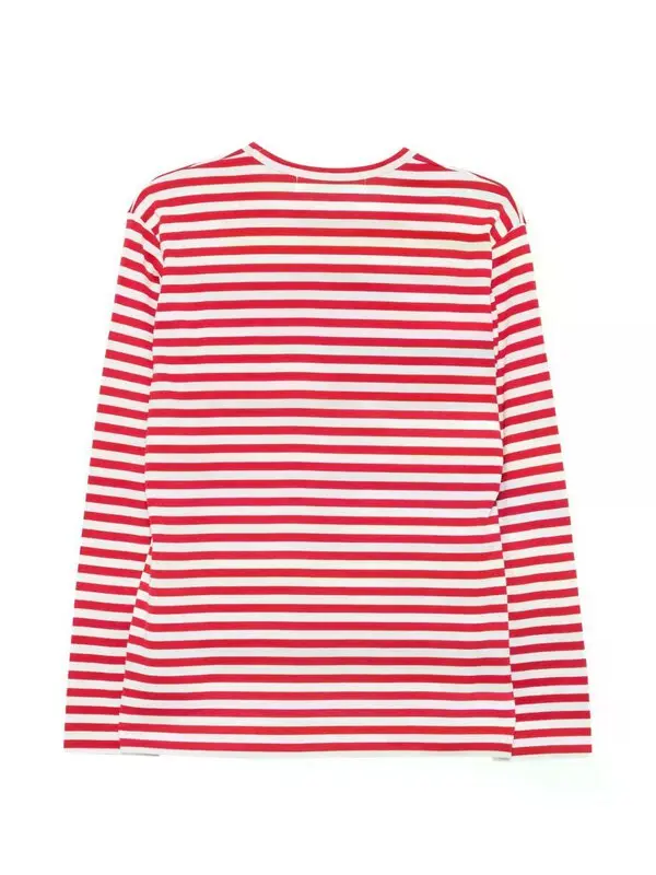 Play Comme Des Garcon Striped Long Sleeve T-shirt With Heart Patch