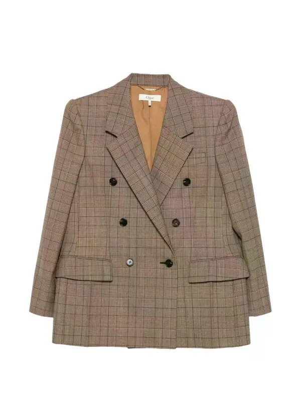 Chloé Double-breasted Check Blazer