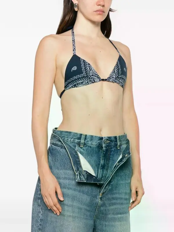 RE/DONE Bandana-print Top - Blue