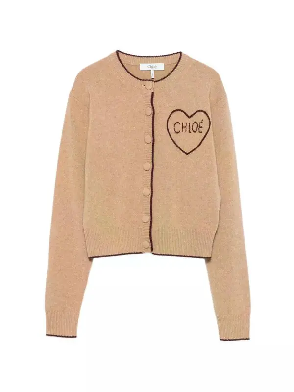 Chloé Logo Heart Cardigan