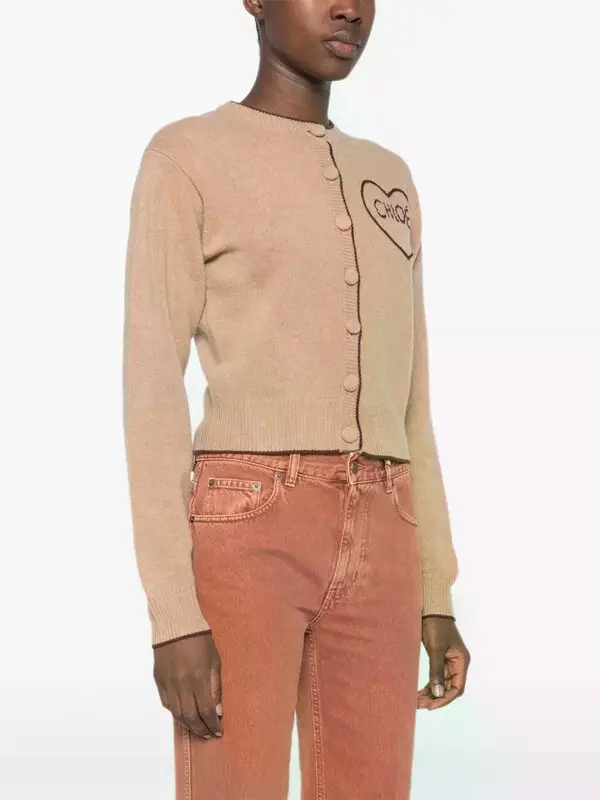 Chloé Logo Heart Cardigan