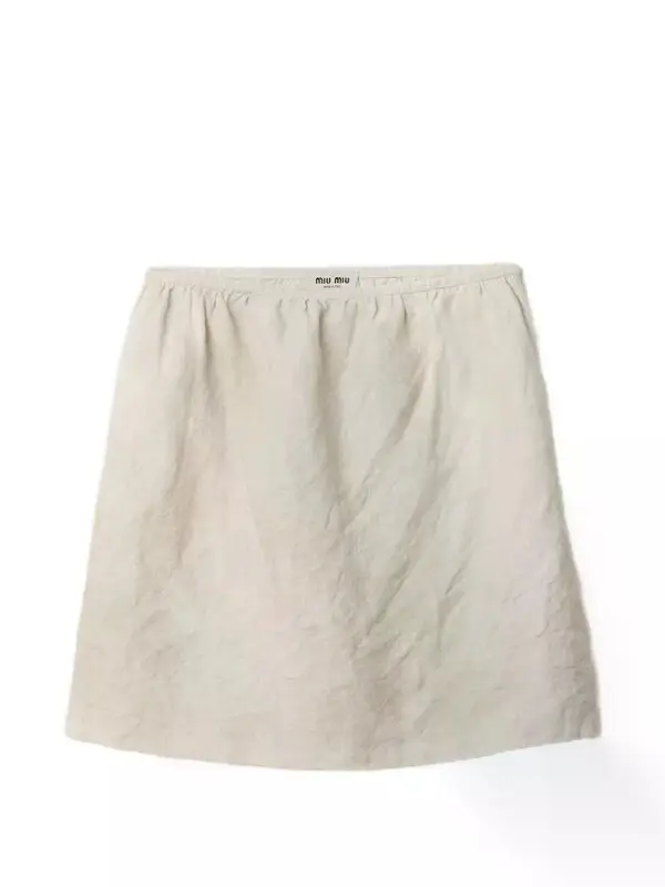 Miu Miu Flared Linen Skirt - Neutrals