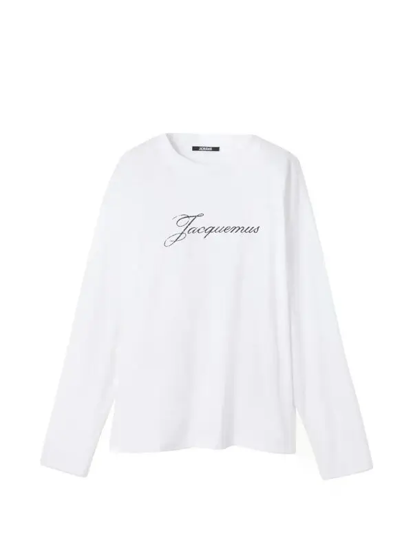 Jacquemus Long-sleeve T-shirt With Printed Logo - White