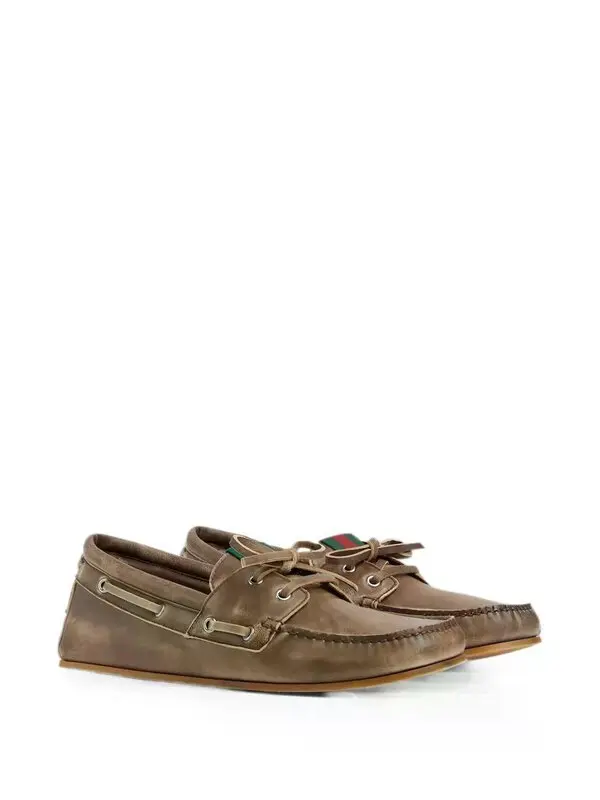 Gucci Web-stripe Boat Shoes