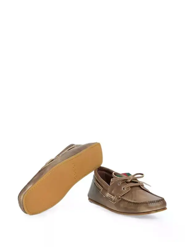 Gucci Web-stripe Boat Shoes
