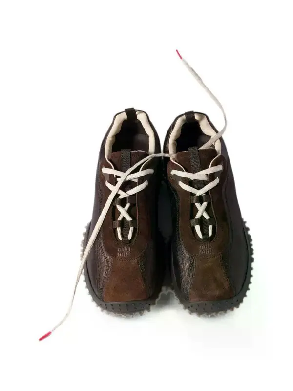 Miu Miu Bubble Technical Fabric And Suede Sneakers