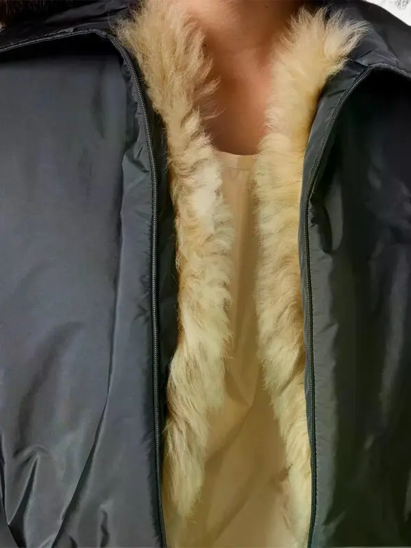 Miu Miu Technical Fabric And Shearling Windbreaker