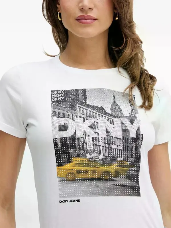 Dkny Embellished Graphic Print T-shirt