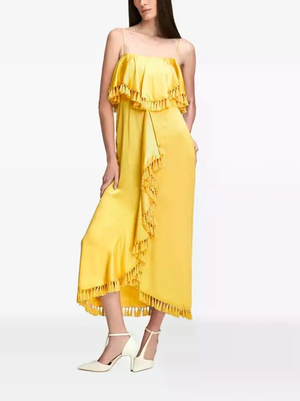 Cinq À Sept Luma Tassel-trim Ruffled Midi Dress